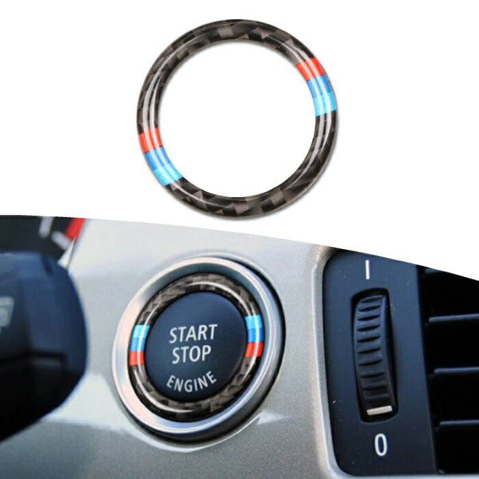 BMW エンジン スタートボタン リング Mカラーカーボン 3シリーズ E90 E91 E92 E93 送料無料 ステッカー イグニッション – BeeTech